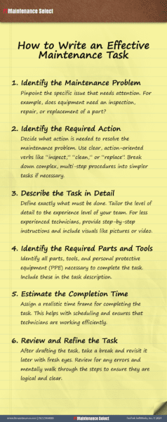 Infographic - How to Write an Effective Maintenance Task ...